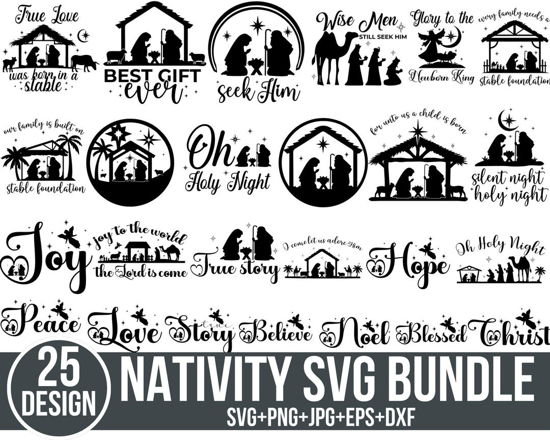 Nativity SVG Bundle: Christmas Decoration Clipart (digital Files) - Etsy
