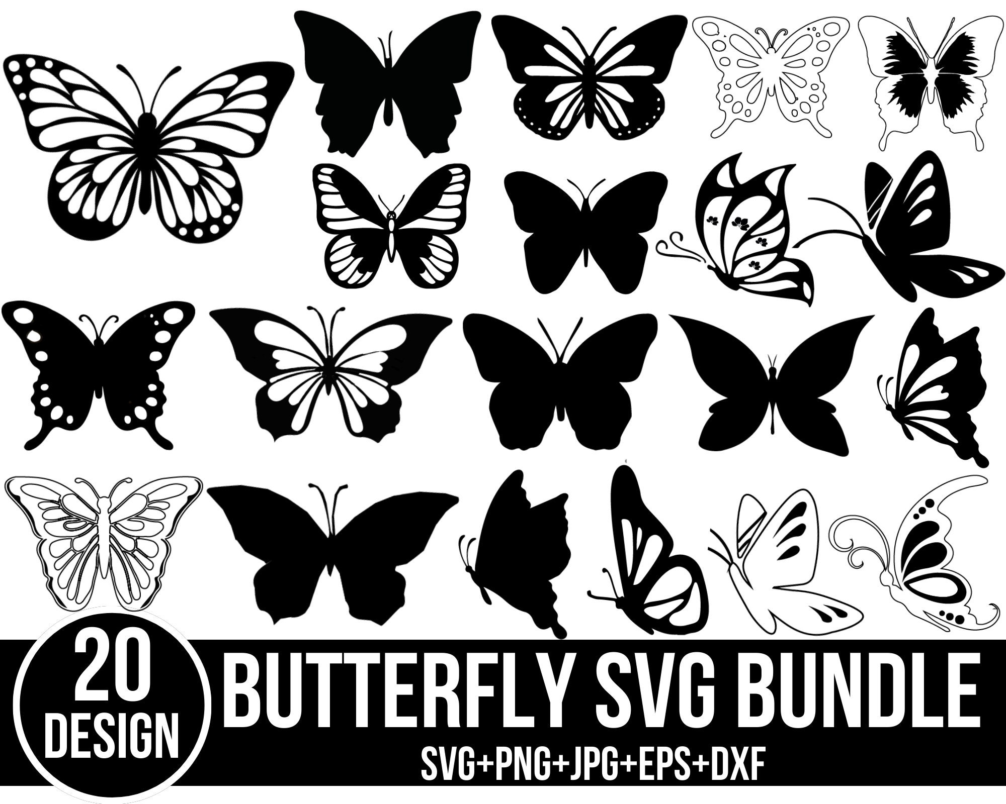 Butterfly Svg Bundle, Butterfly Svg, Butterfly Clipart, Butterfly ...