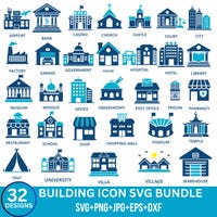 30+ BUILDINGS SVG BUNDLE, House Svg, House Cut Files, House Clipart ...