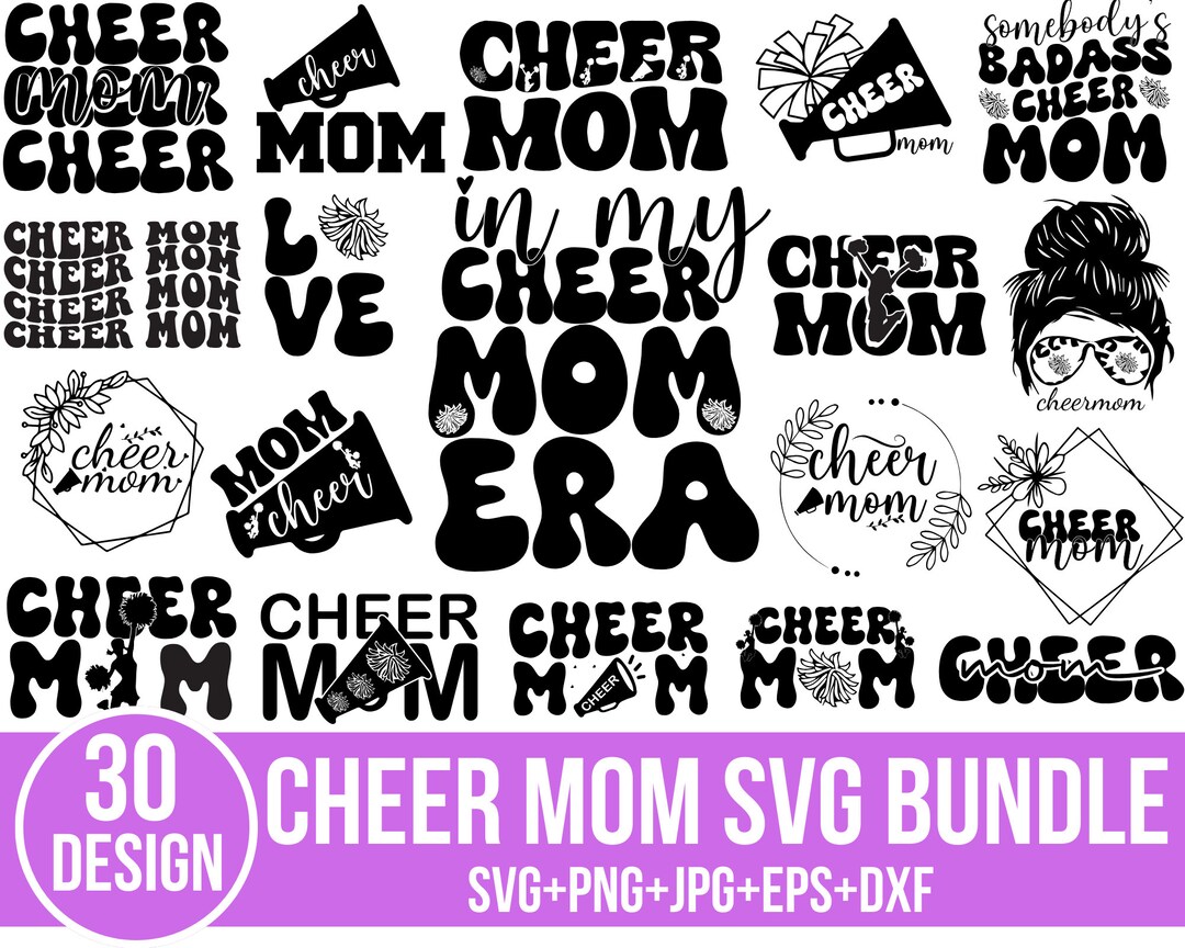 Cheer Mom SVG Bundle: Cheerleader Mom Designs (digital Files) - Etsy