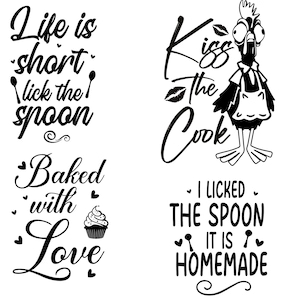 Funny Spoon Quotes SVG Bundle: Kitchen Spatula Designs (instant ...