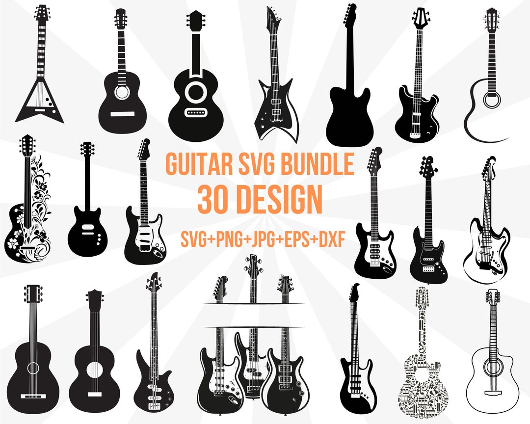 Guitar SVG / Guitar Clipart / Music SVG / Silhouette / Cut File Decal ...