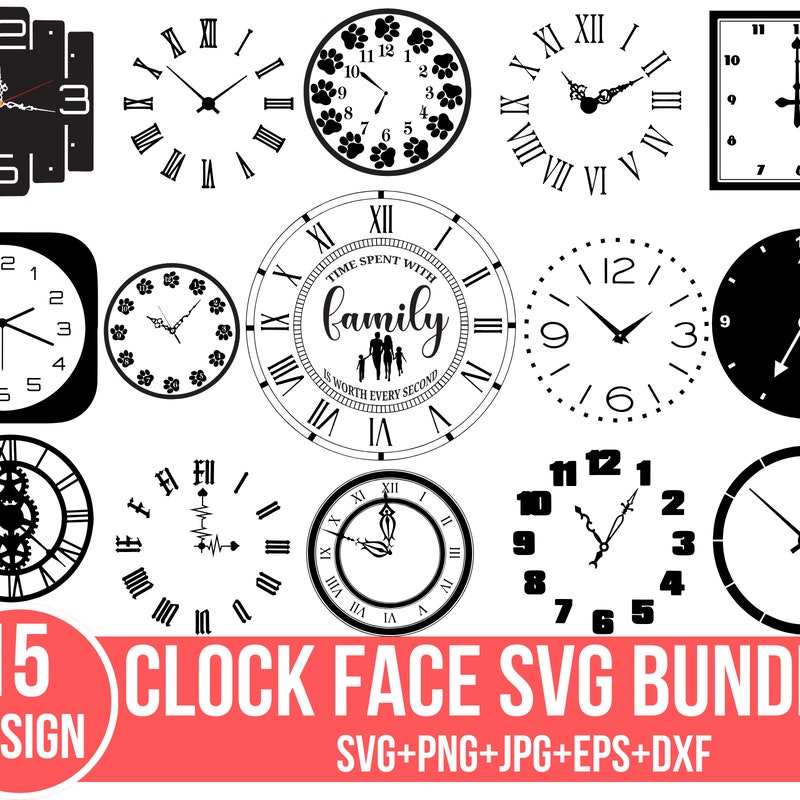 Clock Svg - Etsy