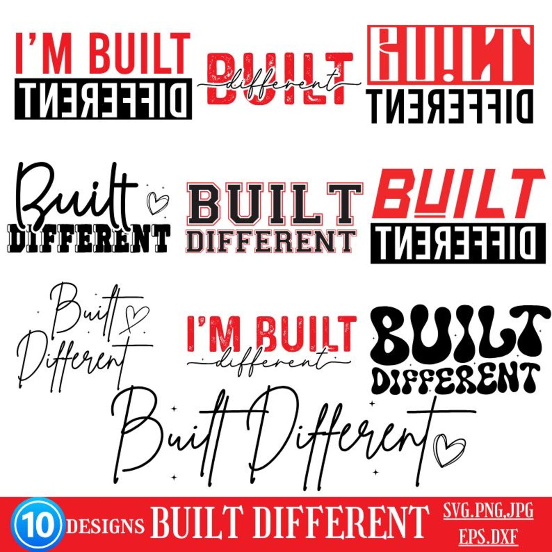 Built Different SVG Designs: Empowering Cut Files (10 Designs) - Etsy