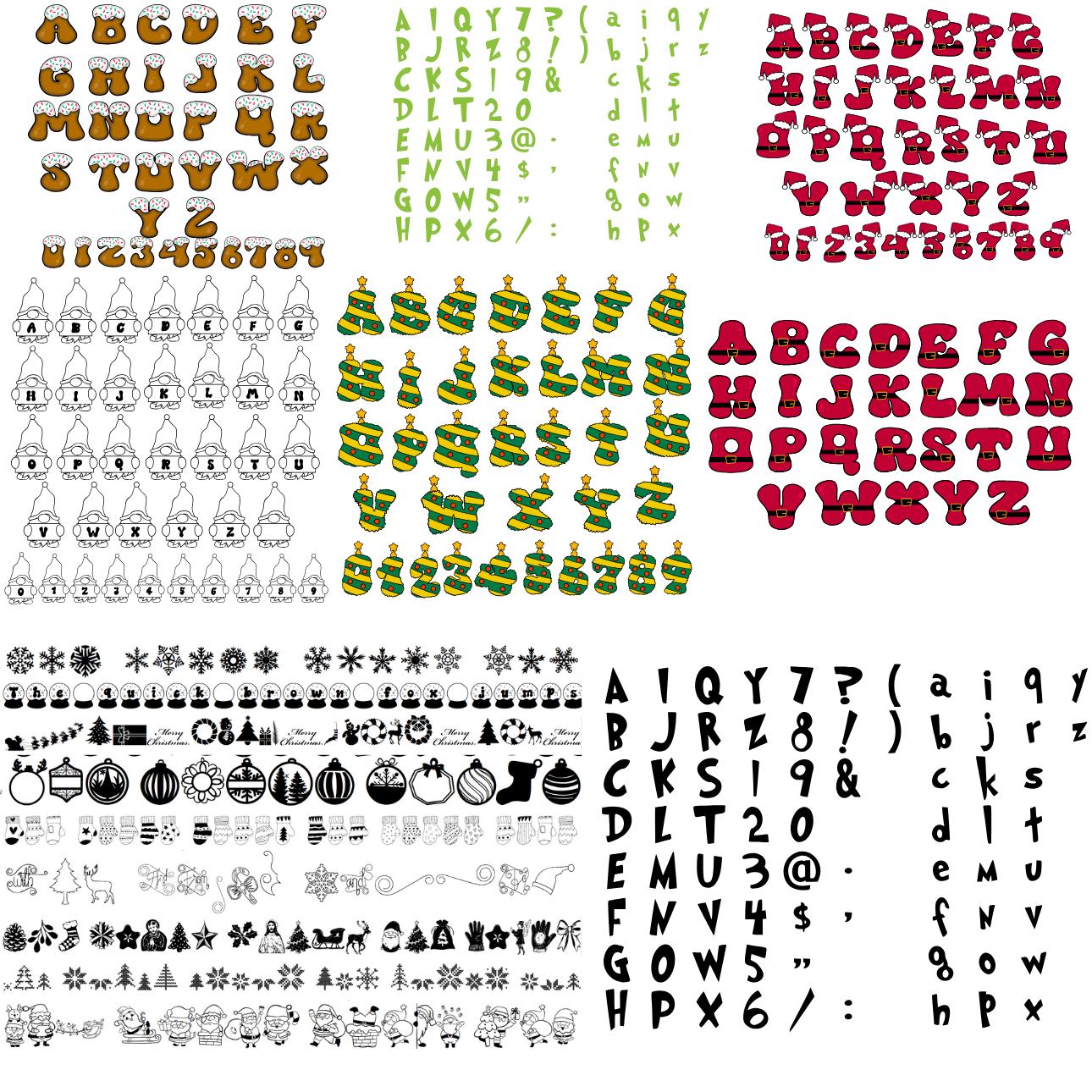 Christmas Font Bundle & Alphabets, Holiday Fonts (instant Download) - Etsy