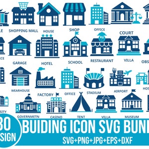 Building Vector Svg Bundle House Svg School Svg Garage Svg - Etsy UK