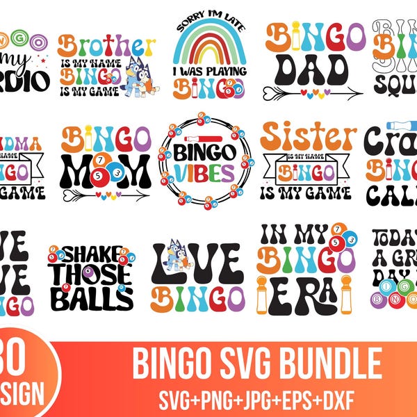 Bingo Cards Svg - Etsy