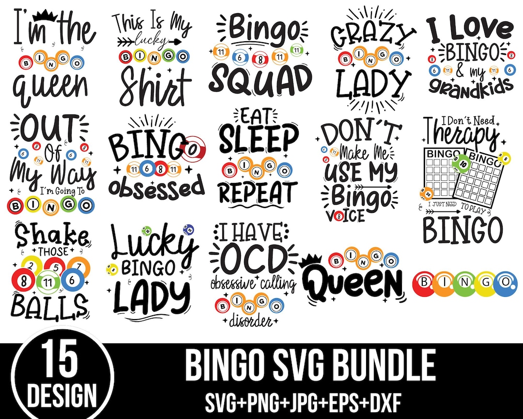 Bingo Svg Bundle,bingo Quotes SVG, I'm the Bingo Queen, Bingo Games Svg ...