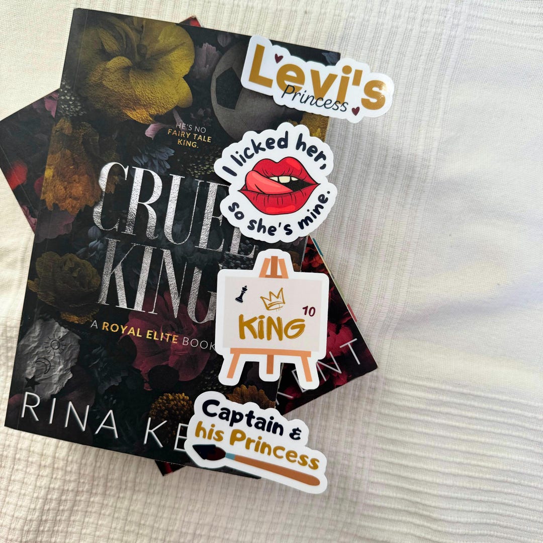 Cruel King Bookish Stickers Royal Elite Rina Kent Licensed Merch Smut ...