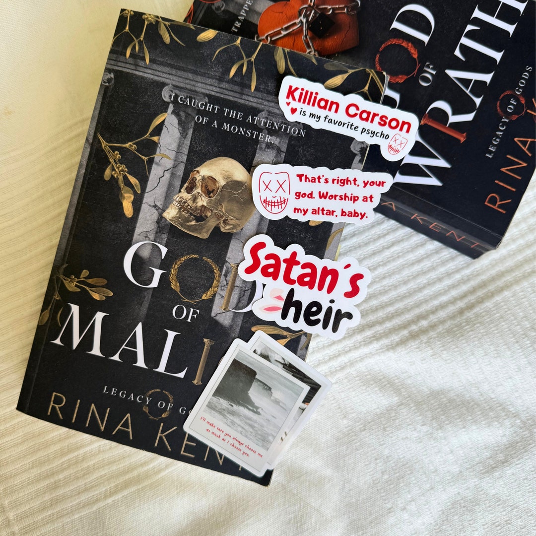 God of Malice Stickers, Legacy of Gods by Rina Kent Inspired Book ...