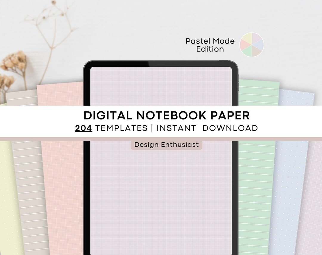 Pastel Digital Notebook Templates A4 A5 Letter Sizes for - Etsy