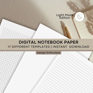 Printable White Paper Digital Light Mode Templates A4 A5 Letter Sizes ...
