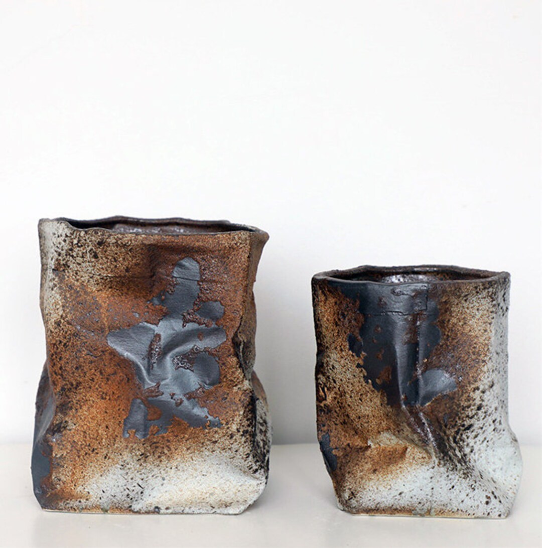 Rustic Wabi Sabi Style Ceramic Pot Featuring Rough Surface and - Etsy