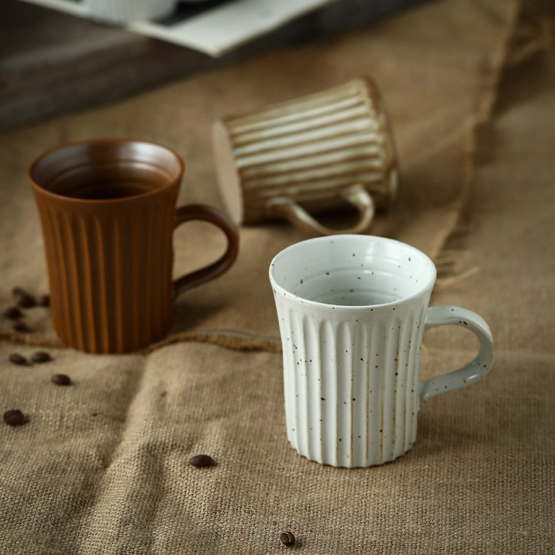 Zen Wabi-sabi Coffee Mug With Plate: Rustic Glazed Ceramic Cup - Etsy