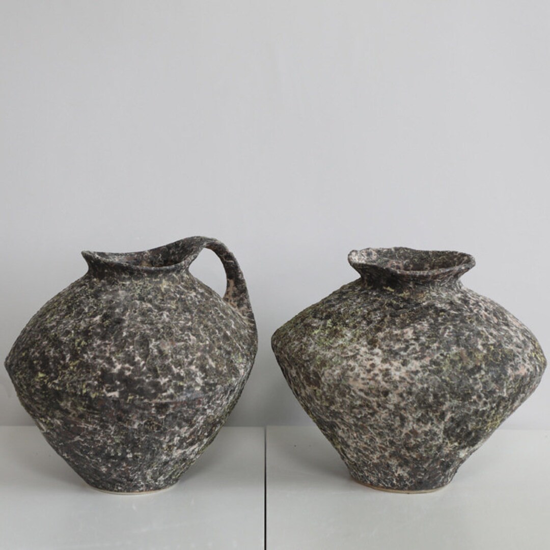 Zen Wabi Sabi Ceramic Vase, Vintage Ceramic Decor, Rough Rustic ...