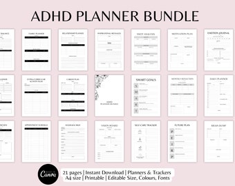 Adhd Planner Adult Printable, Adhd Journal, Adhd Weekly Planner ...