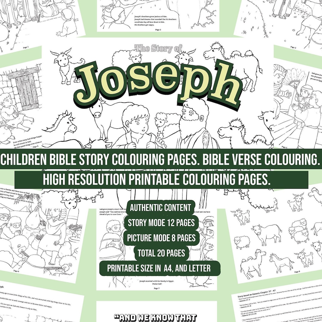 Bible Story Colouring Pages - the Story of Joseph. 20 Pages of Kids ...