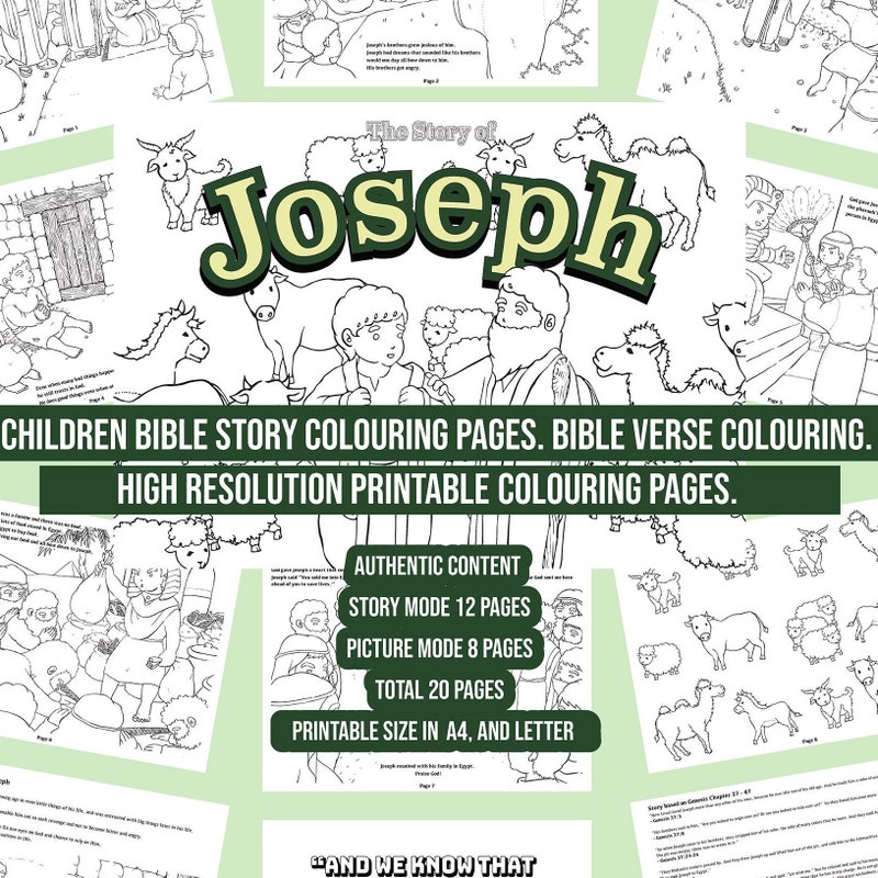 Joseph Bible Coloring Page - Etsy