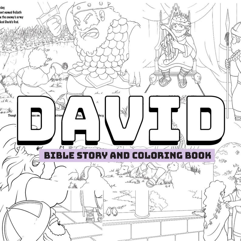 The Story of David Bible Story Colouring Pages. 15 Pages of Children ...