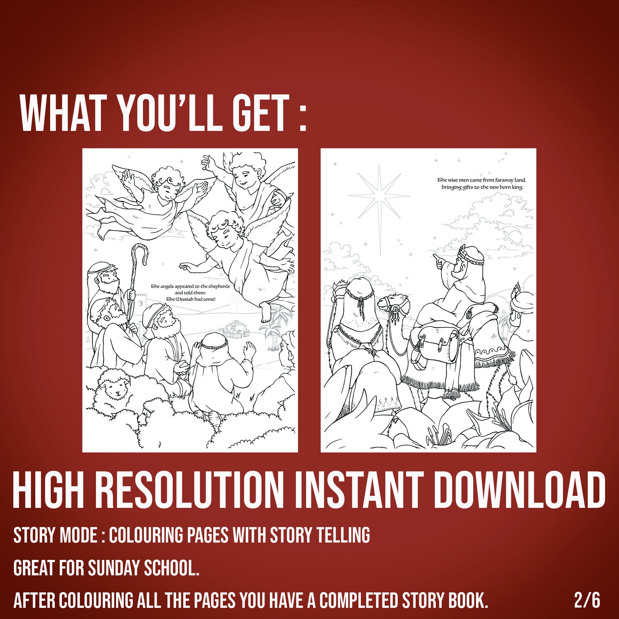 The Story of Christmas Coloring Pages, Nativity Coloring Sheets, Sunday ...