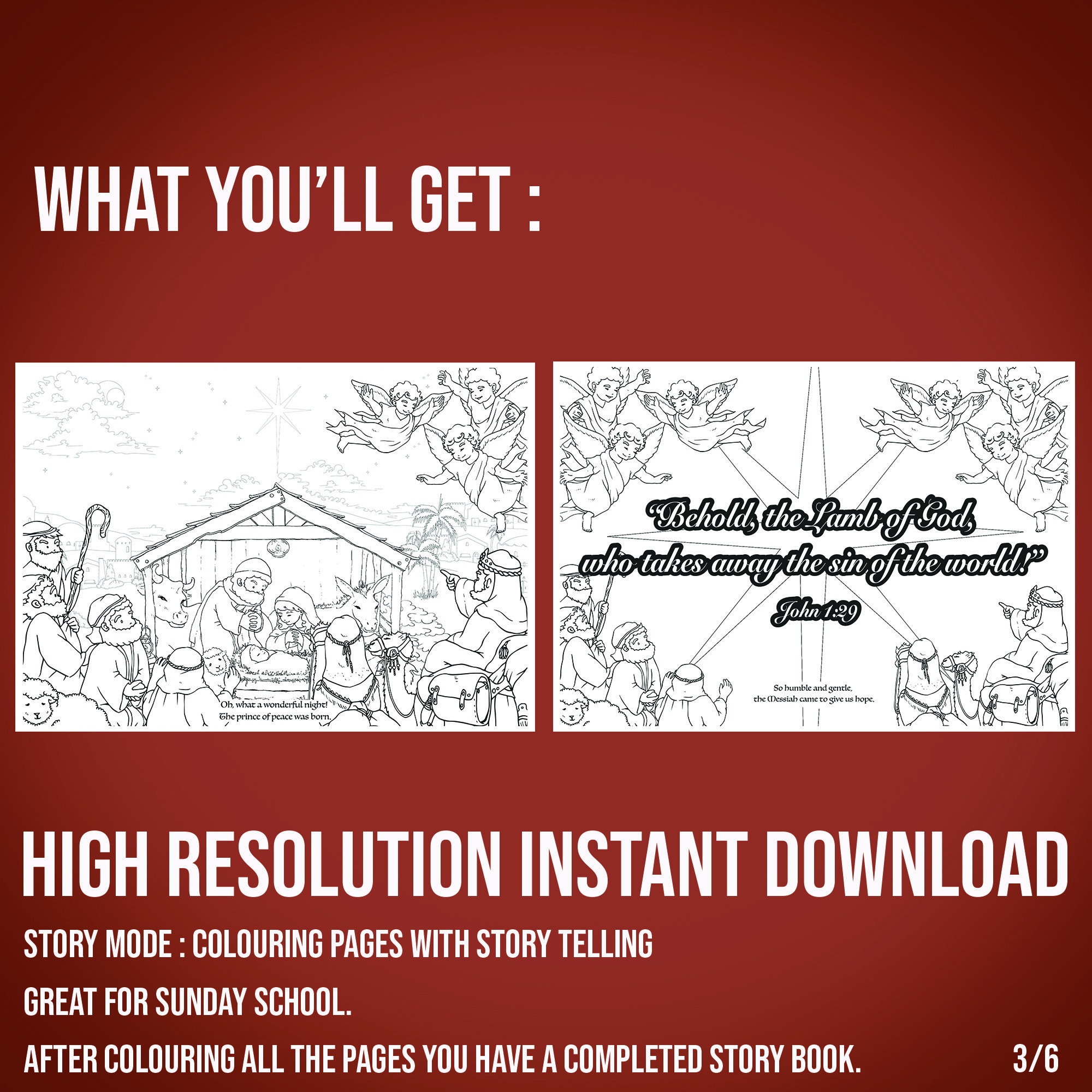 The Story of Christmas Coloring Pages, Nativity Coloring Sheets, Sunday ...