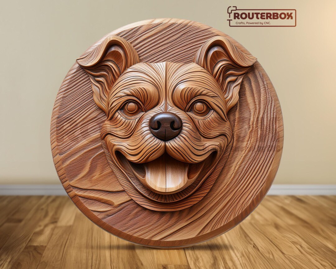 Boston Terrier Dog 3D STL File for CNC Routers, Great for Wood Carving ...