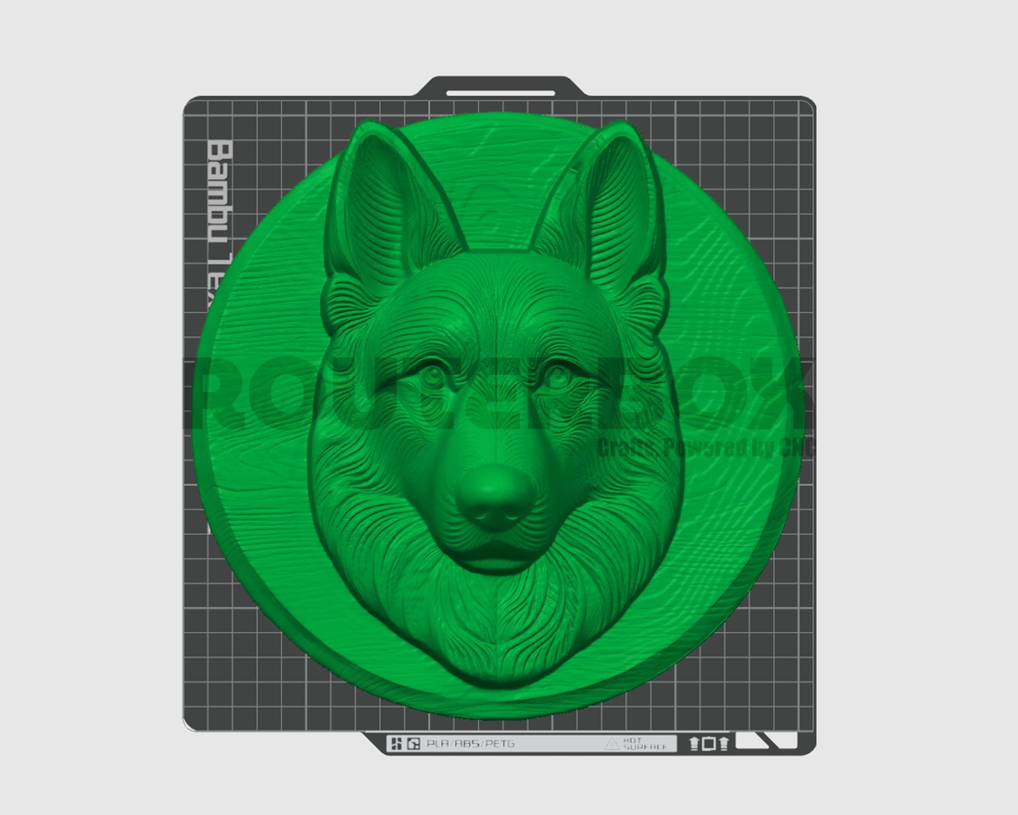 German Shepherd Relief STL for CNC Router, Dog Wall Plaque Carving File ...