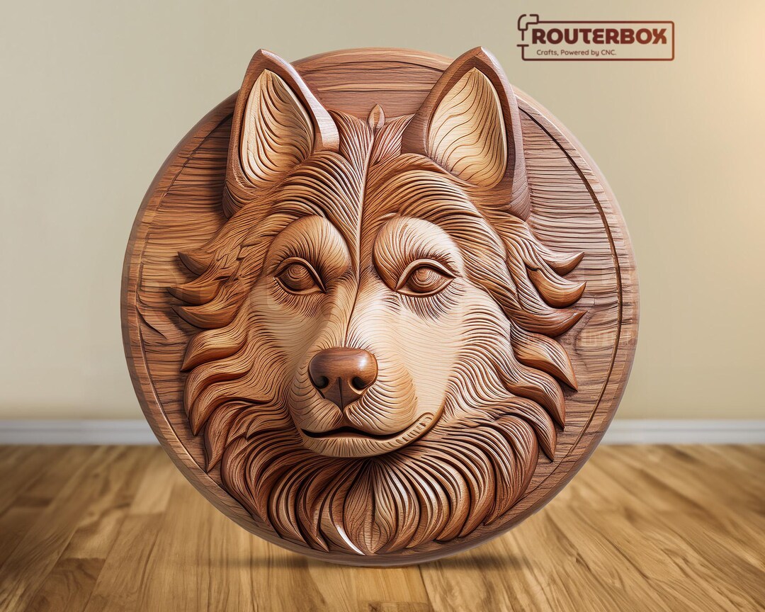 Siberian Husky 3D Print Ready STL Model: CNC Router & Wood Carving ...