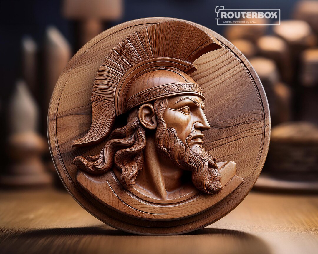 Spartan Fighter Sculpture: 3D Print Ready STL for CNC Wood Carving ...