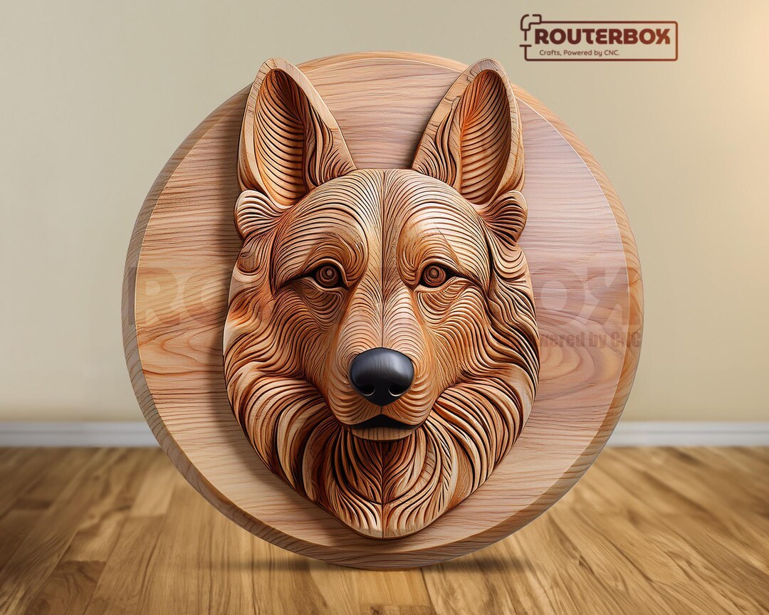 German Shepherd 3D STL File: CNC Router & Wood Carving (digital ...