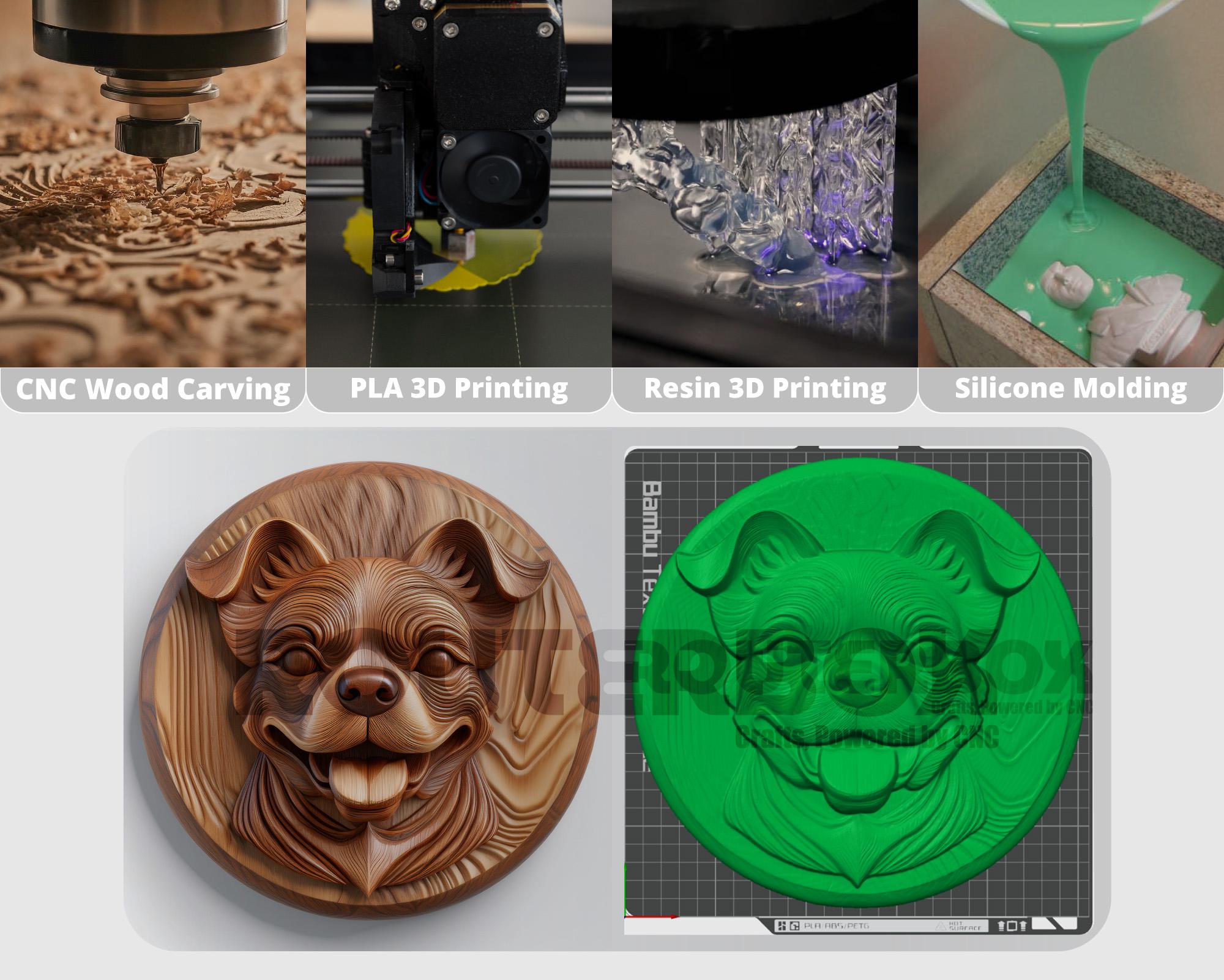 Boston Terrier 3D STL File: CNC Wood Carving, Resin Print - Etsy