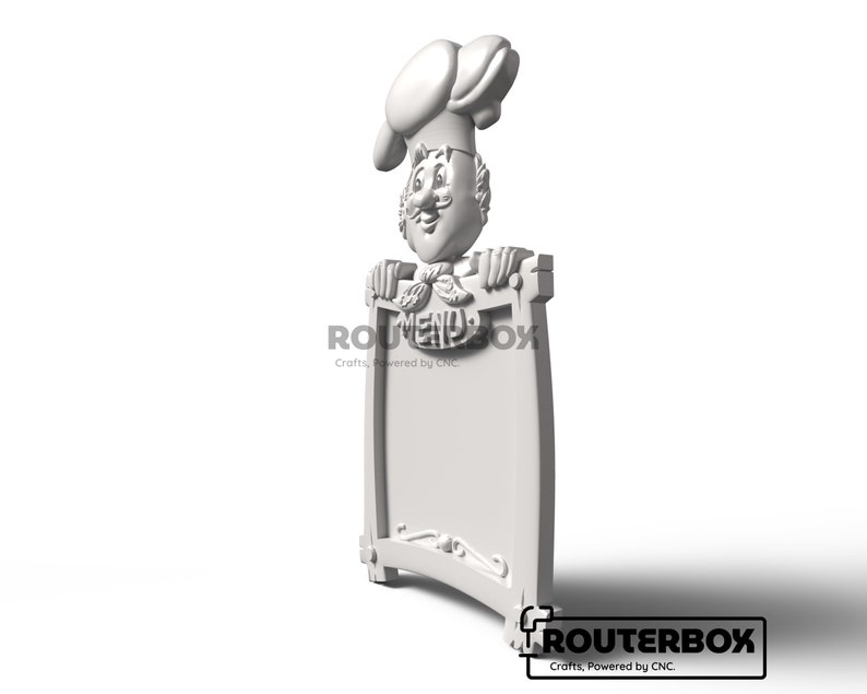 Chef With Mustache Holding Wooden Restaurant Menu 3D STL - Etsy