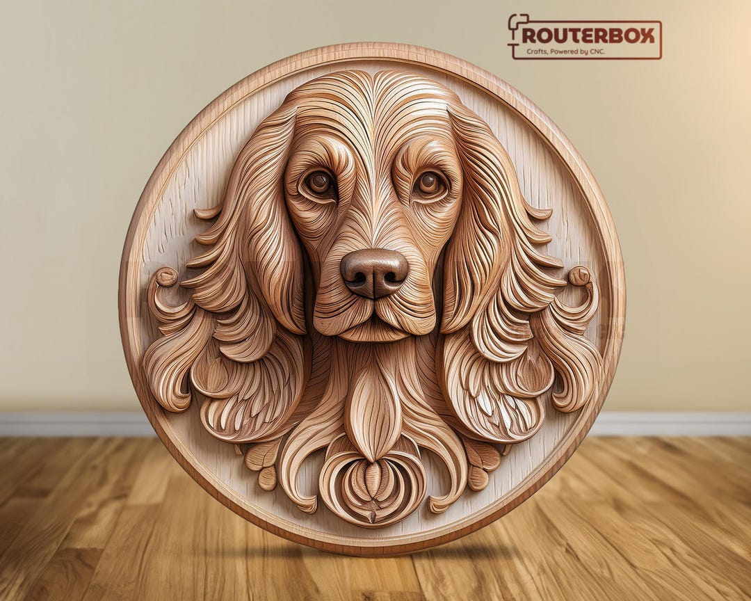 Cocker Spaniel Dog Realistic STL Model for Cnc and 3D Print, Wood ...