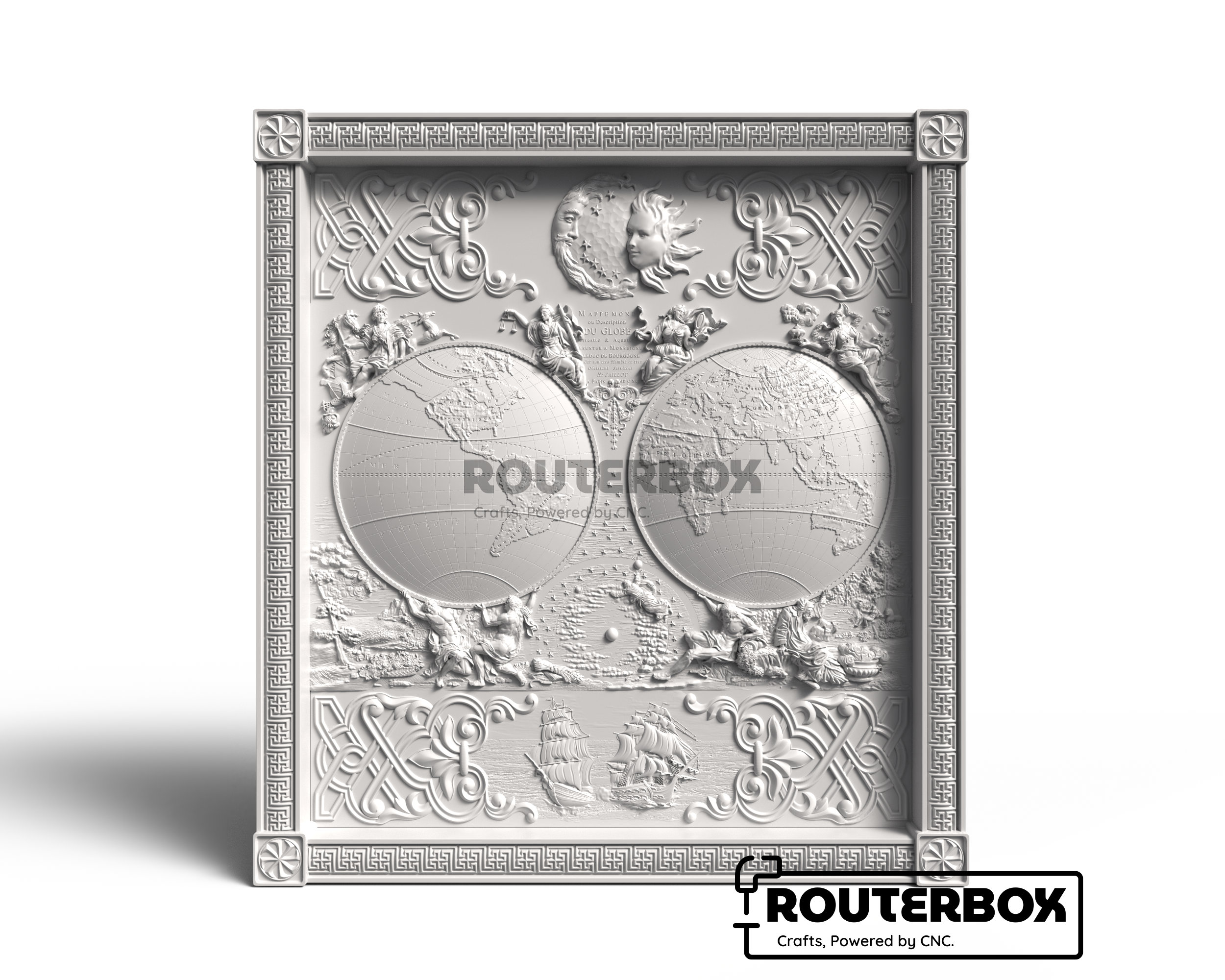 Wooden World Map Atlas: Artistic Cartography for Your Home STL - Etsy