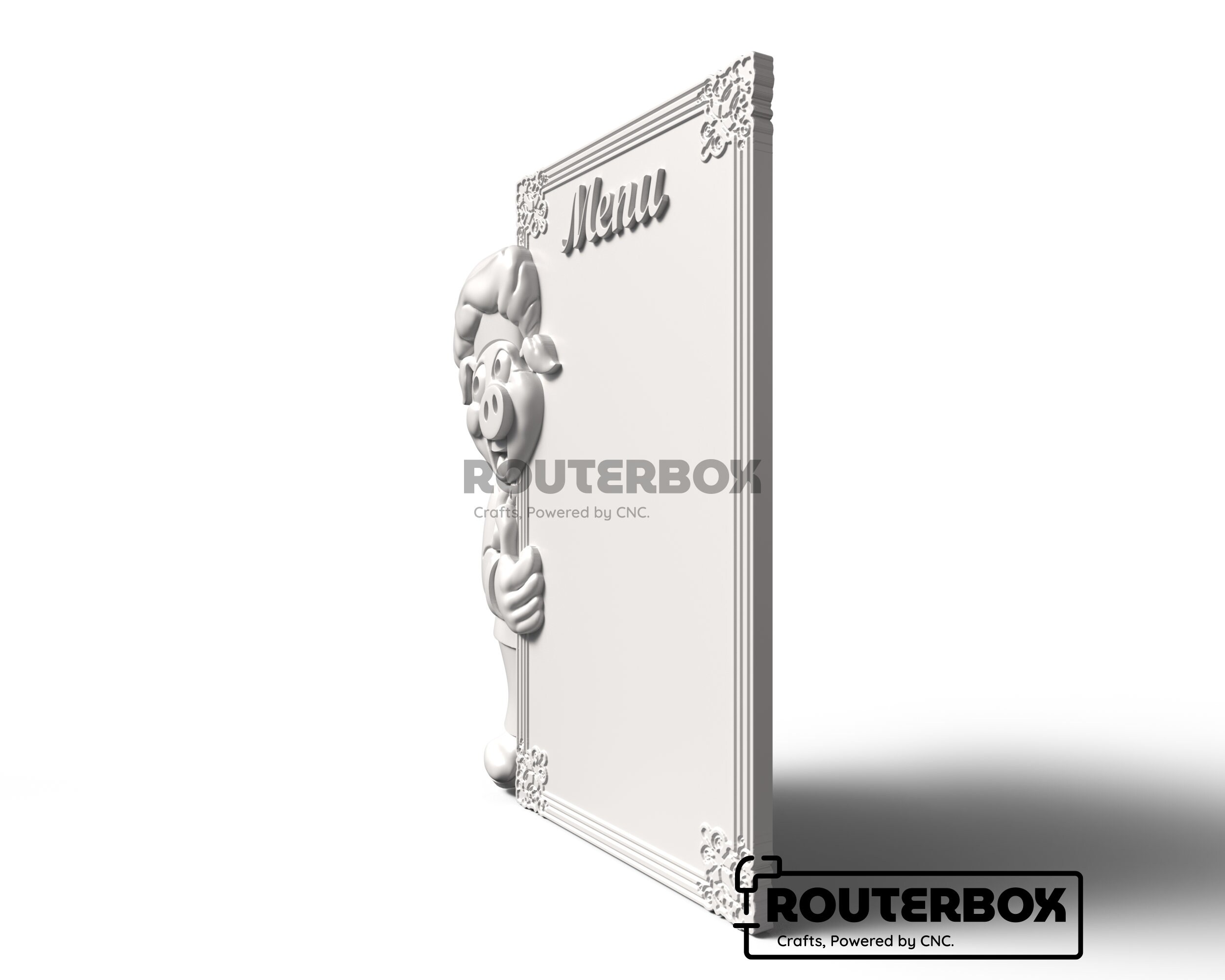 Cute Pig Holding Wooden Menu Board: Decorative Restaurant Menu Display ...