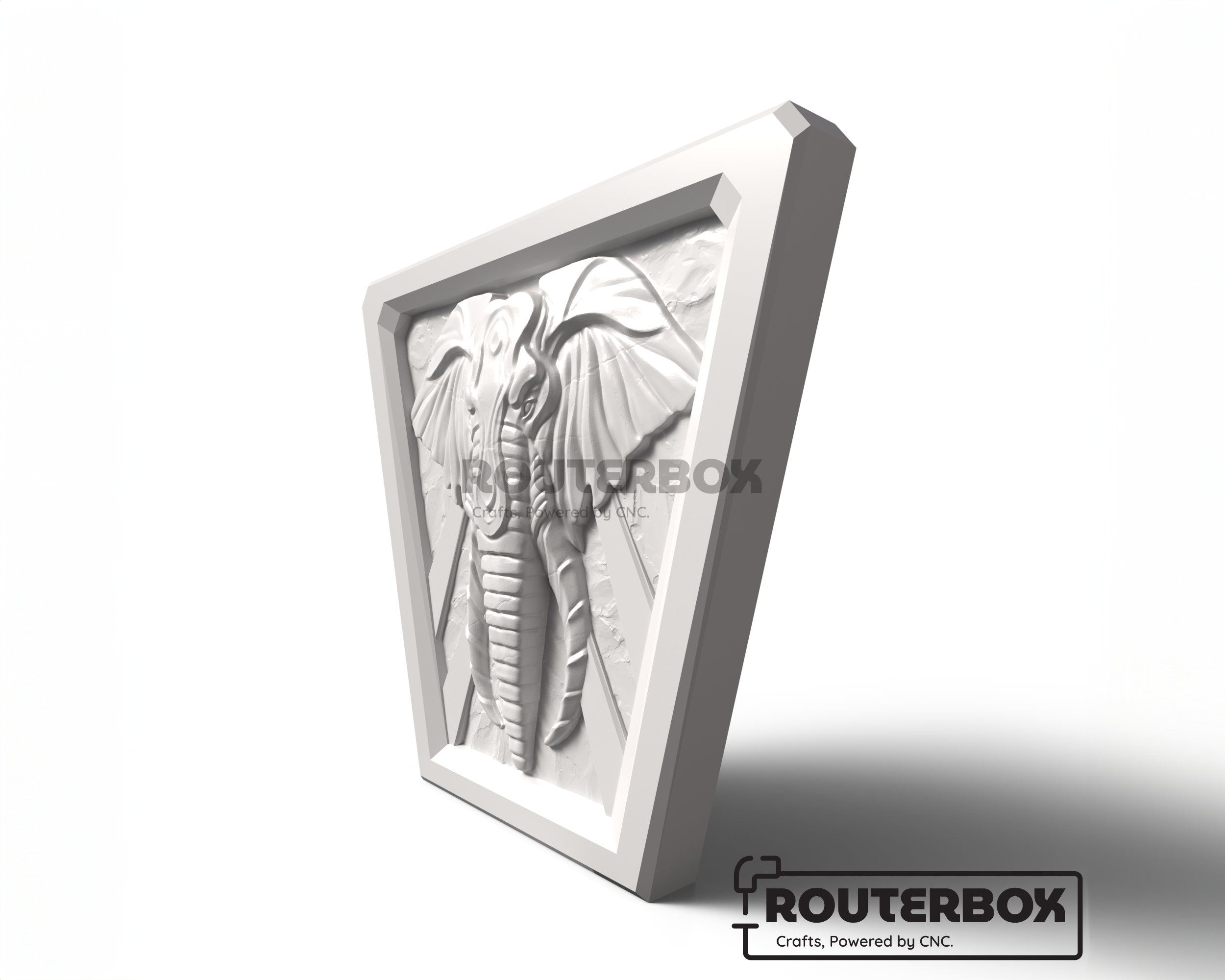 Horned Elephant Head Relief STL Model for CNC Router and - Etsy