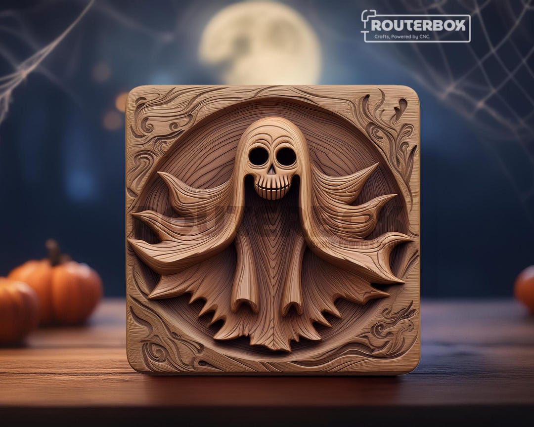 Spooktacular Skeleton Ghost 3D STL, Suitable for CNC Router, Wood ...