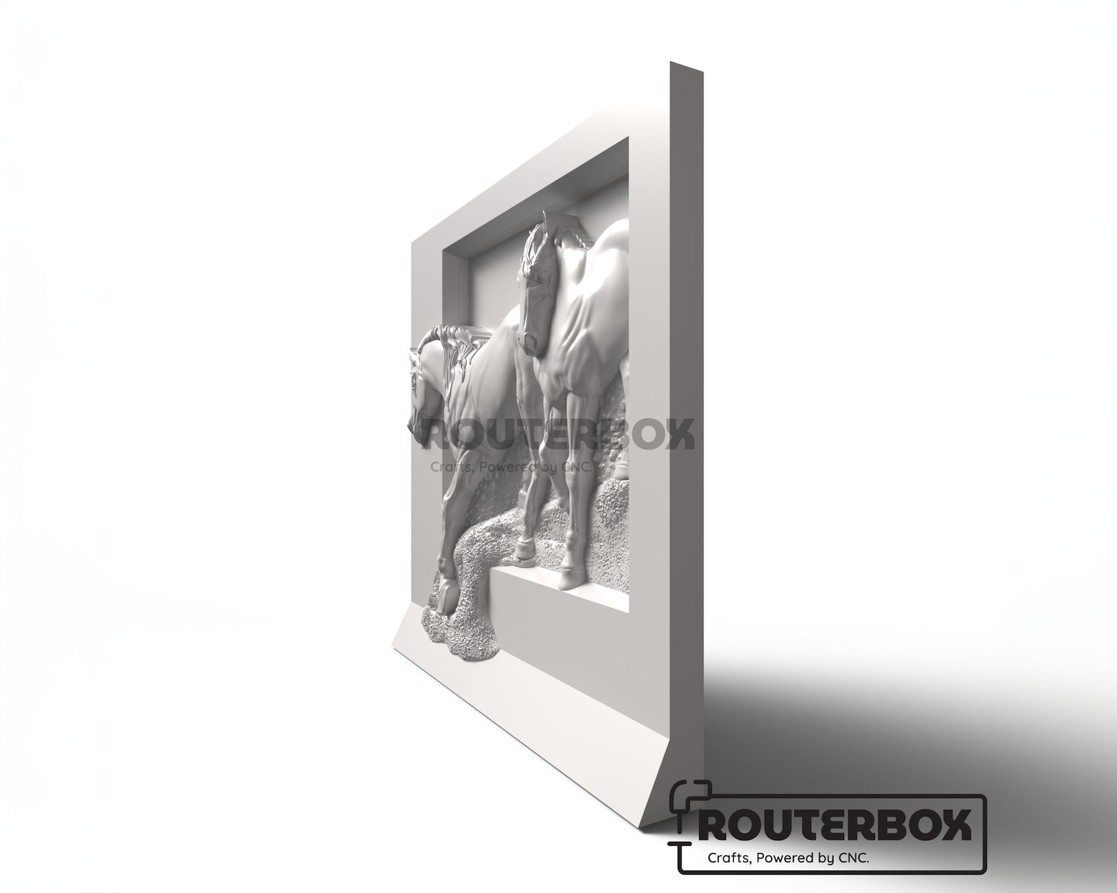 Horse Couple Relief STL File for CNC Carving, Equestrian Wood Wall Art ...