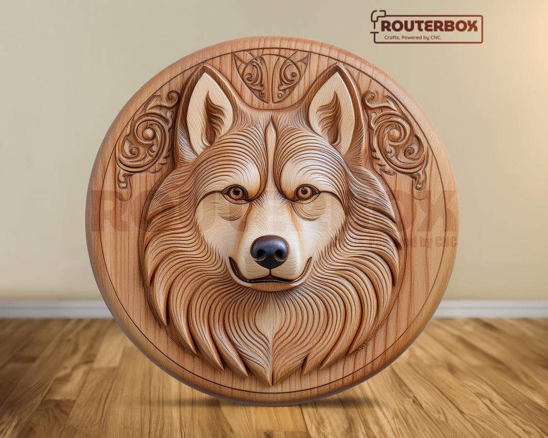 Siberian Husky Dog STL Model for 3D Print, Perfect for Wood Carving ...