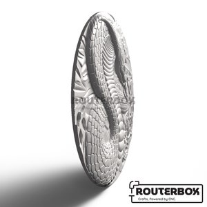 Cobra Snake on Plate Relief STL Model for CNC Router and Woodworking ...