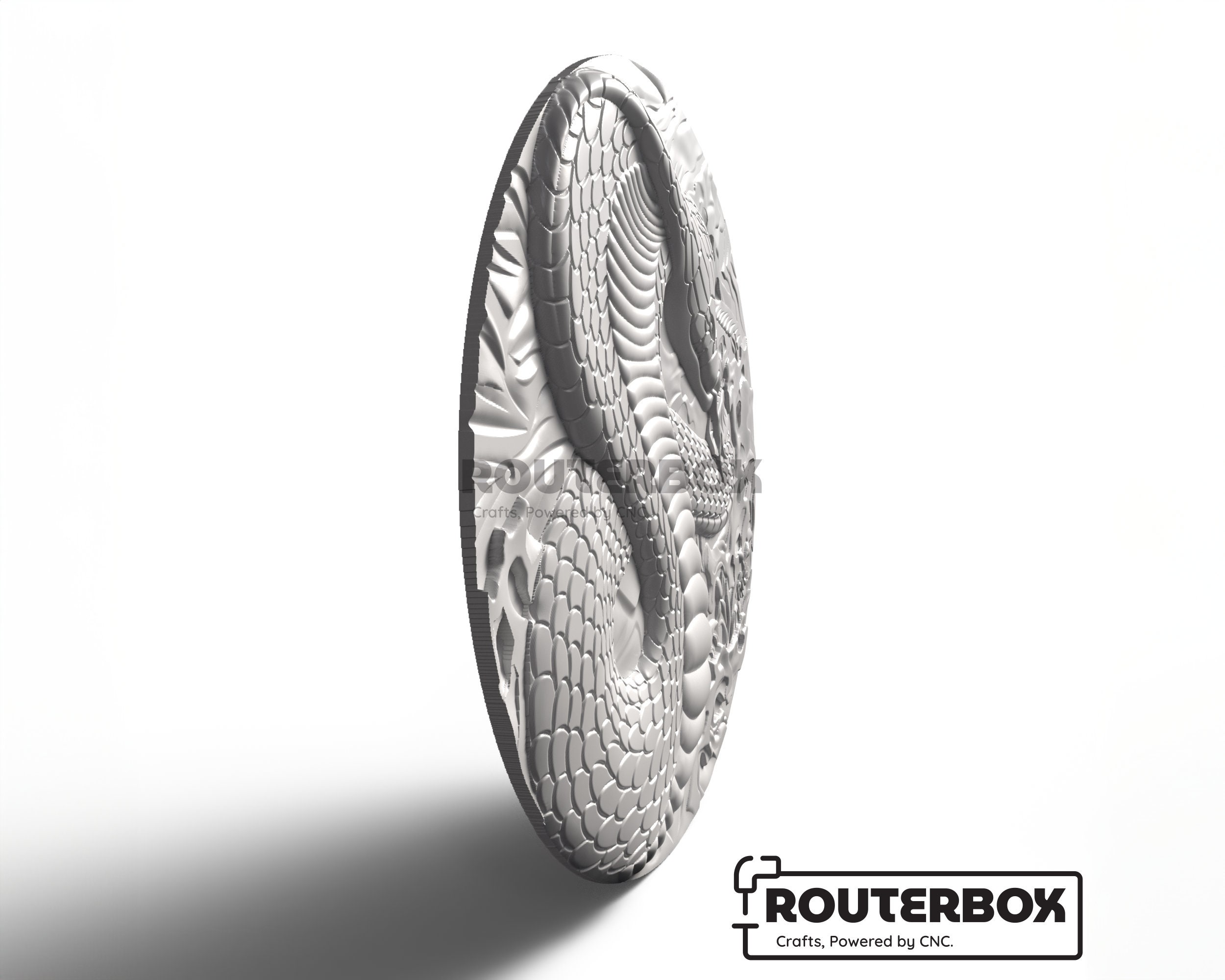 Cobra Snake on Plate Relief STL Model for CNC Router and Woodworking ...