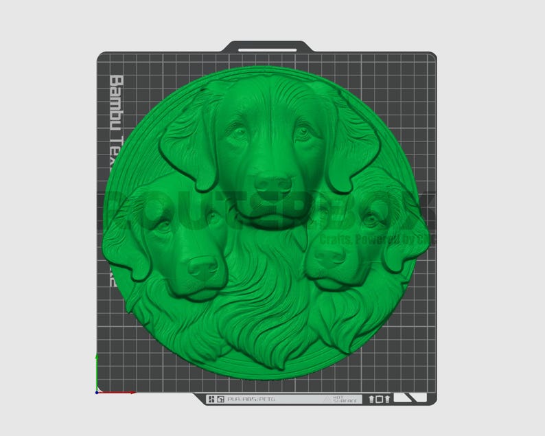 Golden Retriever Mother and Puppies Relief STL for CNC Wood Carving - Etsy