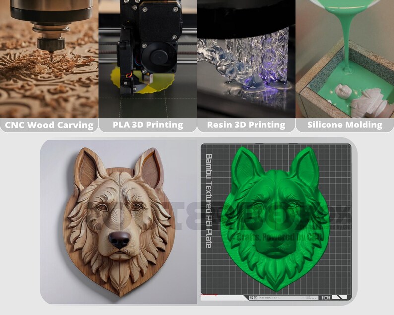 German Shepherd Dog Portrait STL for CNC Router, Pet Memorial Wall ...