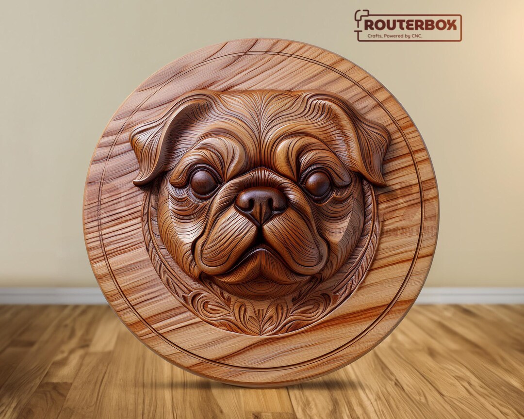 Pug Dog 3D Print Ready STL for Resin Print, Perfect for Wood Carving ...