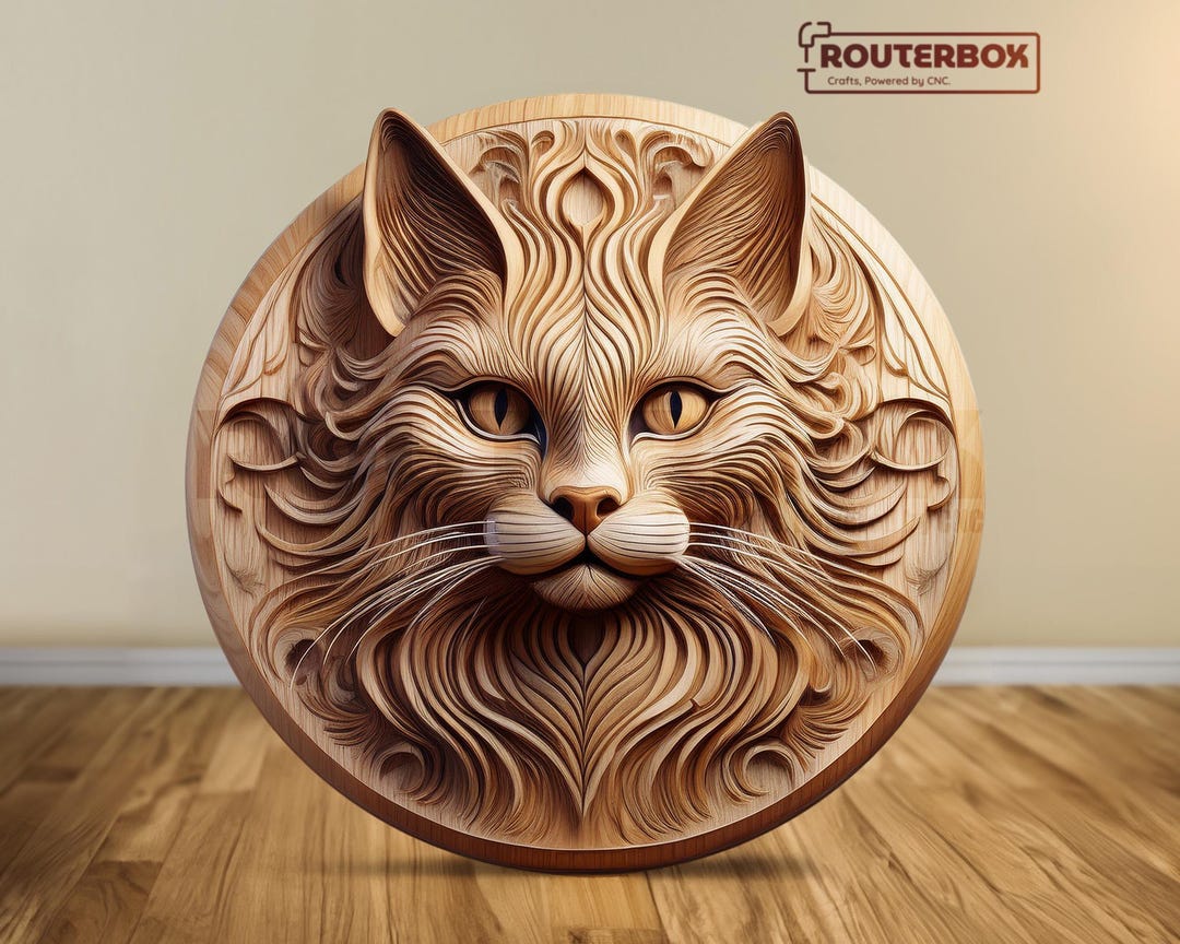 Cat 3D STL Model for CNC Router Woodworks, Ideal for 3D Printing, Resin ...