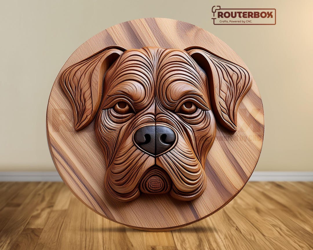 Boxer Dog Realistic 3D STL Model: CNC Carving, Resin Printing (digital ...