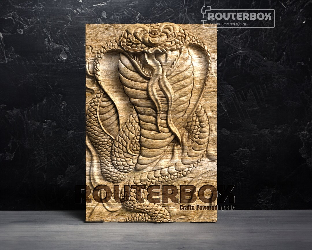 Cobra Snake Relief 3D STL Model for CNC Router and Woodworking, Ideal ...