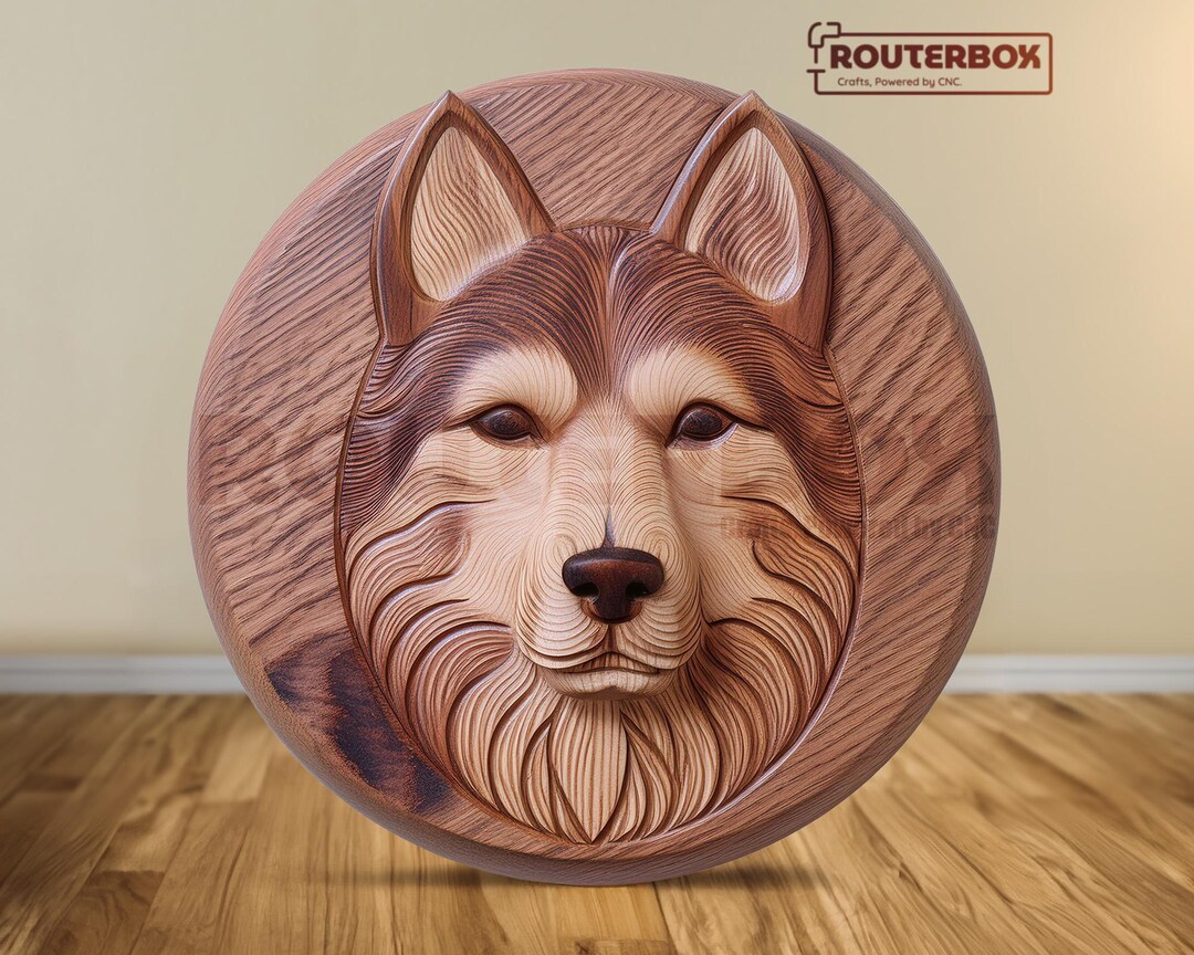 Siberian Husky Dog STL for CNC Router, Ideal for Wood Carving, Resin ...