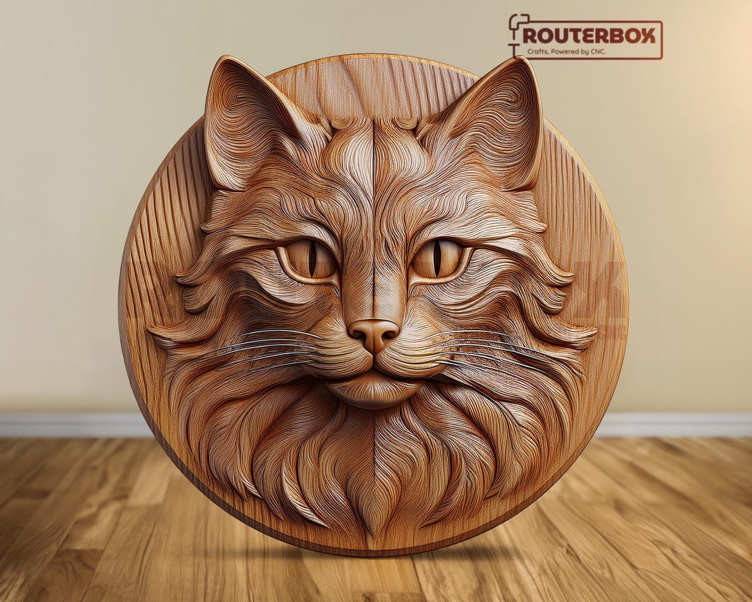 Stylish Cat 3D STL for CNC Router, Wood Carving, Resin Printing, 3D Print, Silicone Molding for ...