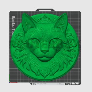Charming Cat STL File for CNC Router, Woodworking, Resin Art, Silicone ...